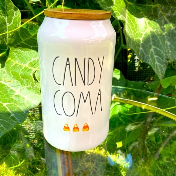 Rae Dunn | Other | Rare Rae Dunn Candycoma Canister With Wood Lid ...